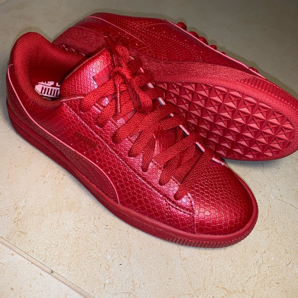 Puma | Shoes | Puma Classic Red Snake Skin Shoes Size 65 | Poshmark